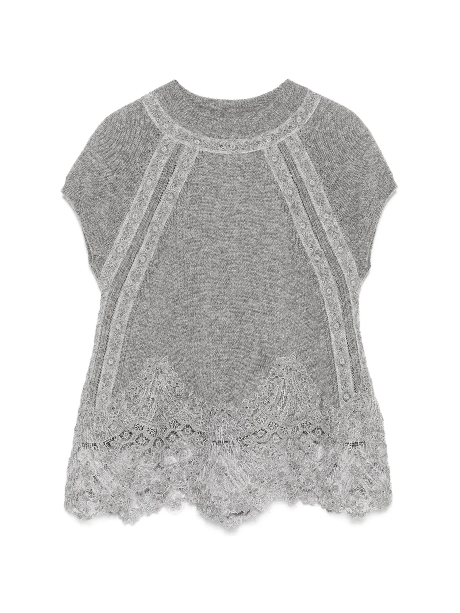 Топ Lace-trim knitted top