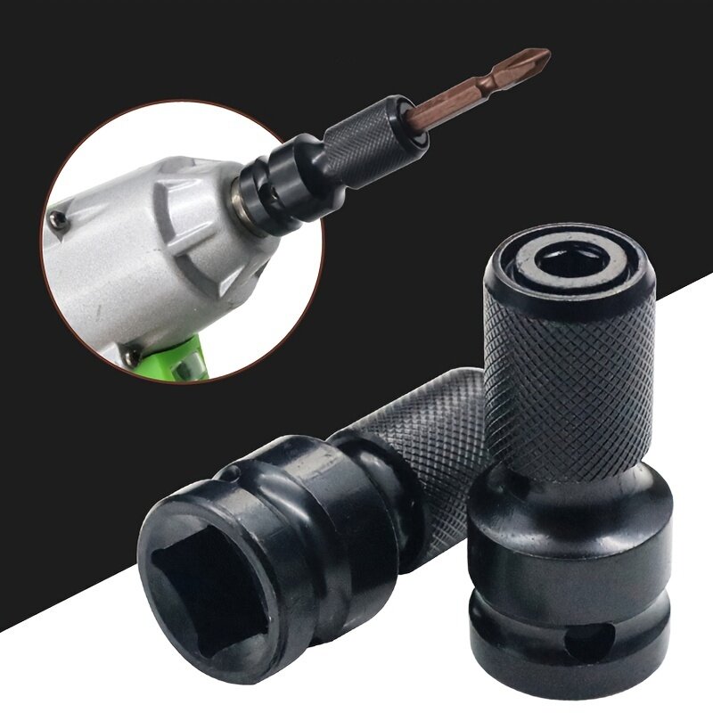 Адаптер-переходник с квадрата 1/2" на шестигранник 1/4" для ударных инструментов, 2 шт.