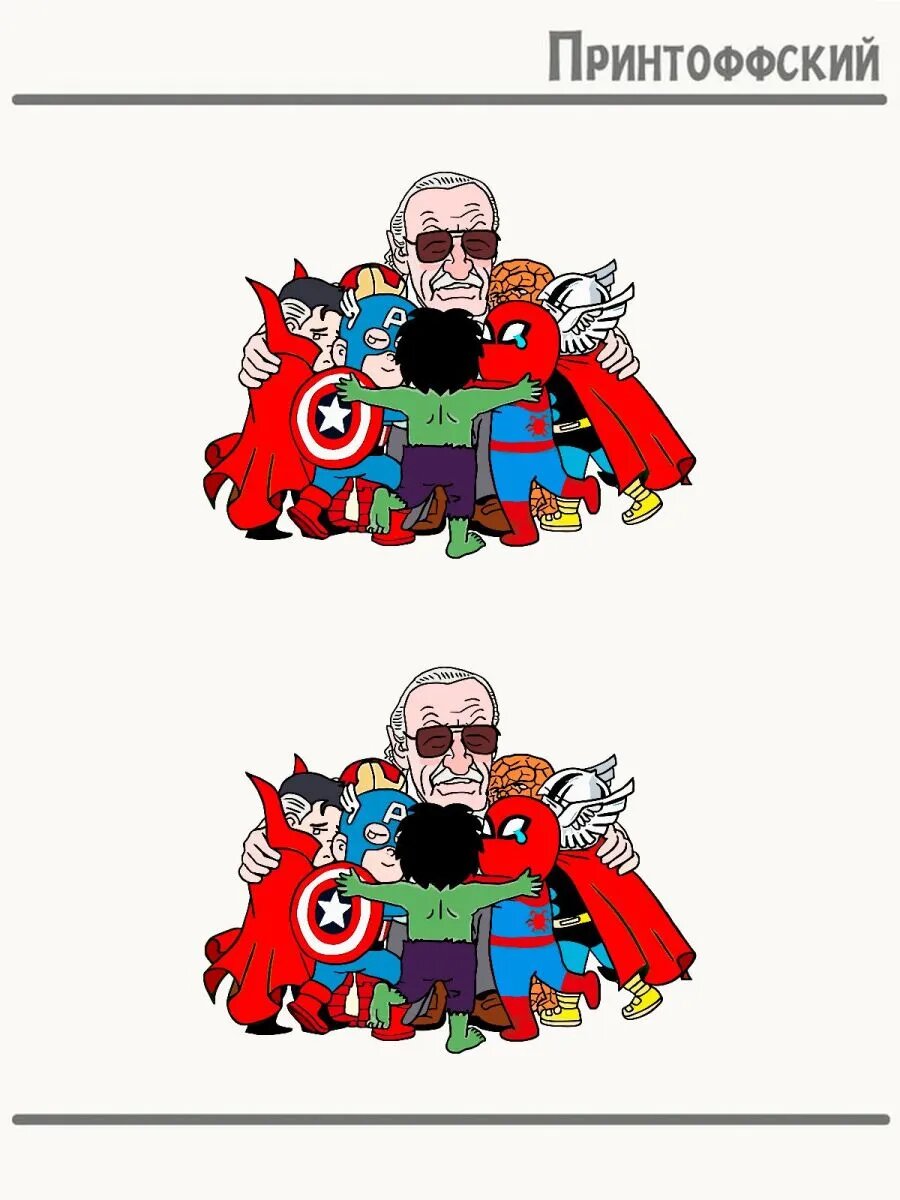 2-е (Две) Термонаклейки Stan Lee Стэн ли