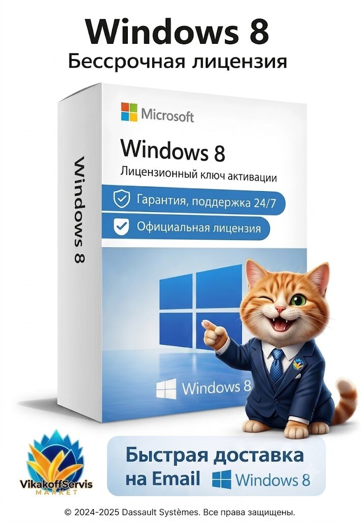 Microsoft Windows 8 Pro (Professional) — электронный ключ активации для ноутбука/компьютера