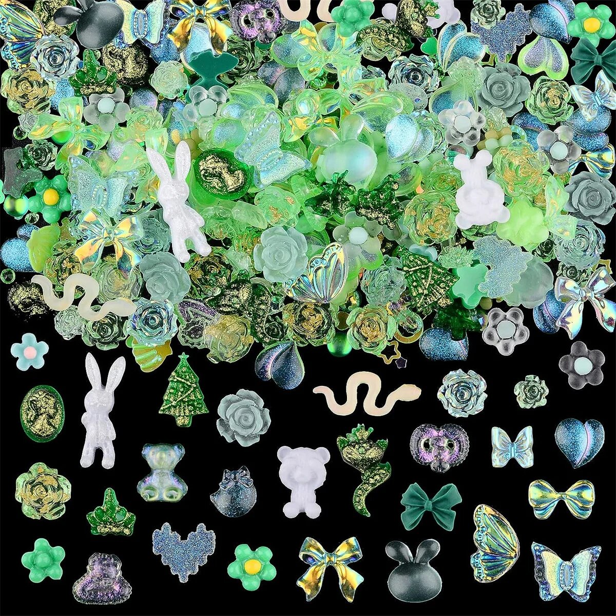 50 шт. Акриловые Украшения для Маникюра 3D Зеленый, 50pcs7