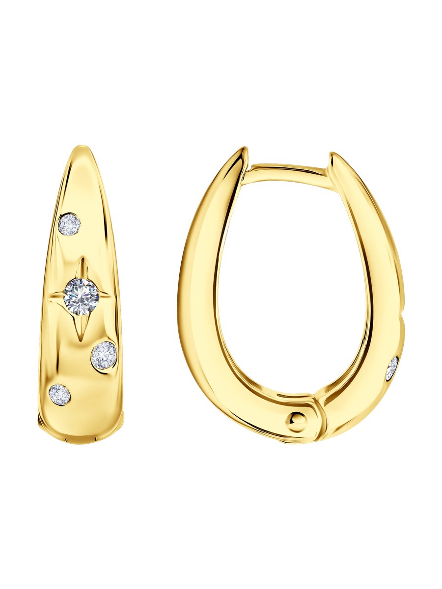 Серьги, серебро, 925 проба, фианит