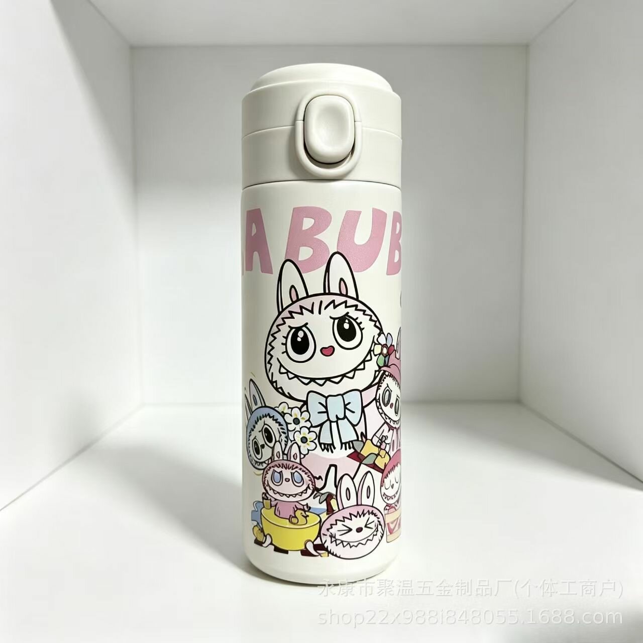 Новая вакуумная термокружка Labubu Pea Cup 304 с мультяшным дизайном. 420 мл.