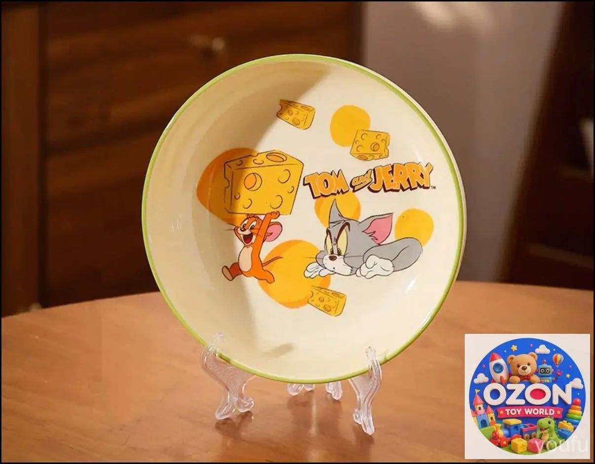 Эксклюзивная тарелочка для десерта из мультфильма "Tom and Jerry", диаметр 18.3 см