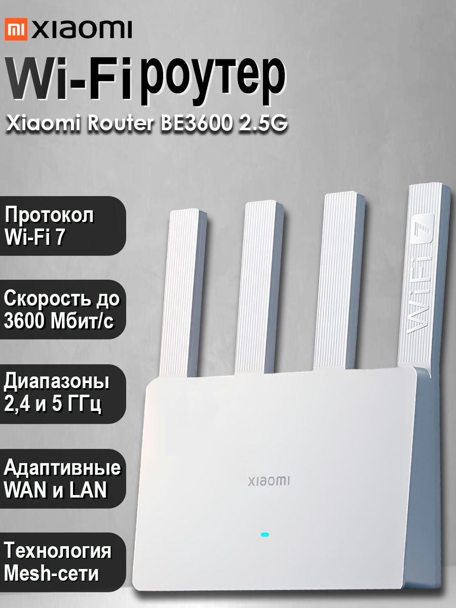 Wi-Fi роутер Xiaomi Router BE3600 2.5G (RD15) CN