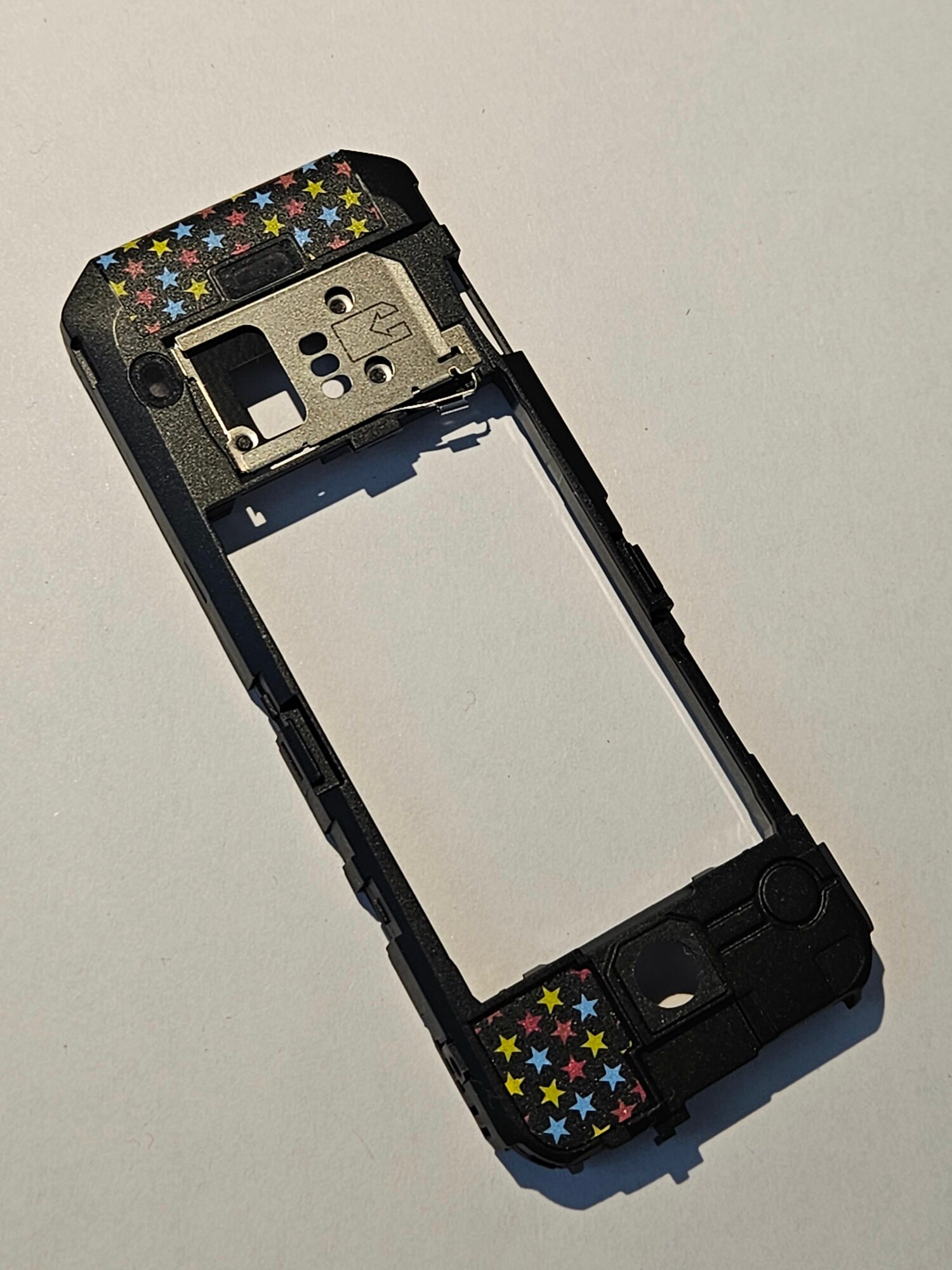 Средняя часть корпуса в сборе-шасси для Nokia 7310 supernova (цвет - black) c компонентами оригинал
