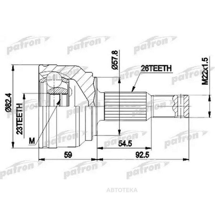ШРУС наружн к-кт EMPI 87-9117 CHRYSLER: NEON 00-05 PT CRUISER 01-04 DODGE: NEON 00-05 с ABS PATRON PCV9117