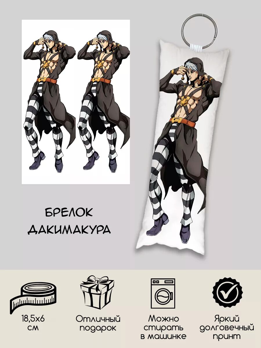 Брелок дакимакура ДжоДжо 18,5х6 см