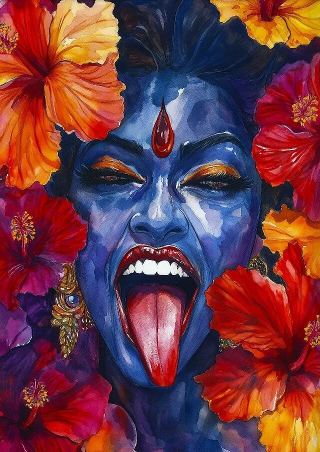 Винтажные постеры богини Кали на холсте 12, 30X42cm Unframed