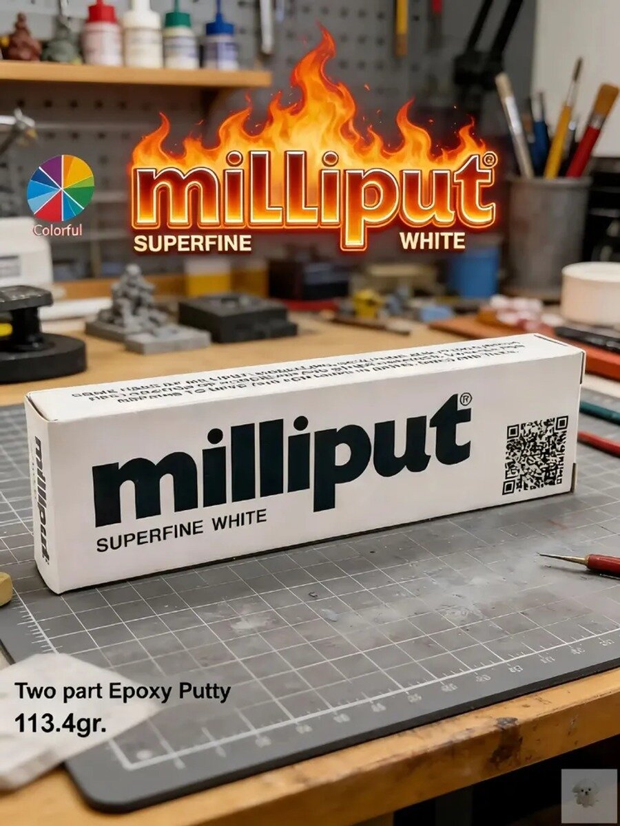 Эпоксидный пластилин Milliput Superfine White для лепки и моделирования, 113,4 г