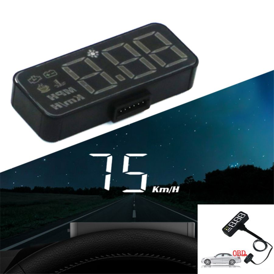 Проектор HUD OBD2 на лобовое стекло автомобиля со спидометром и креплением для органайзера