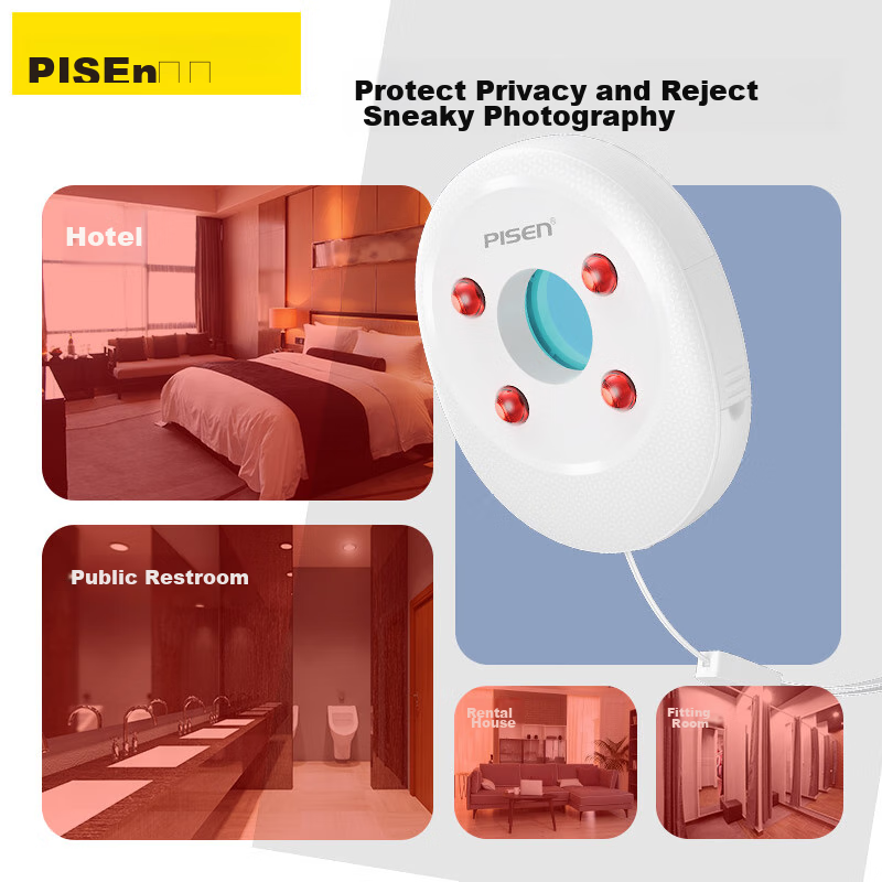 Pisen Детектор камеры для отелей - Анти-прослушка, перезаряжаемый инфракрасный сканер для путешествий, черный