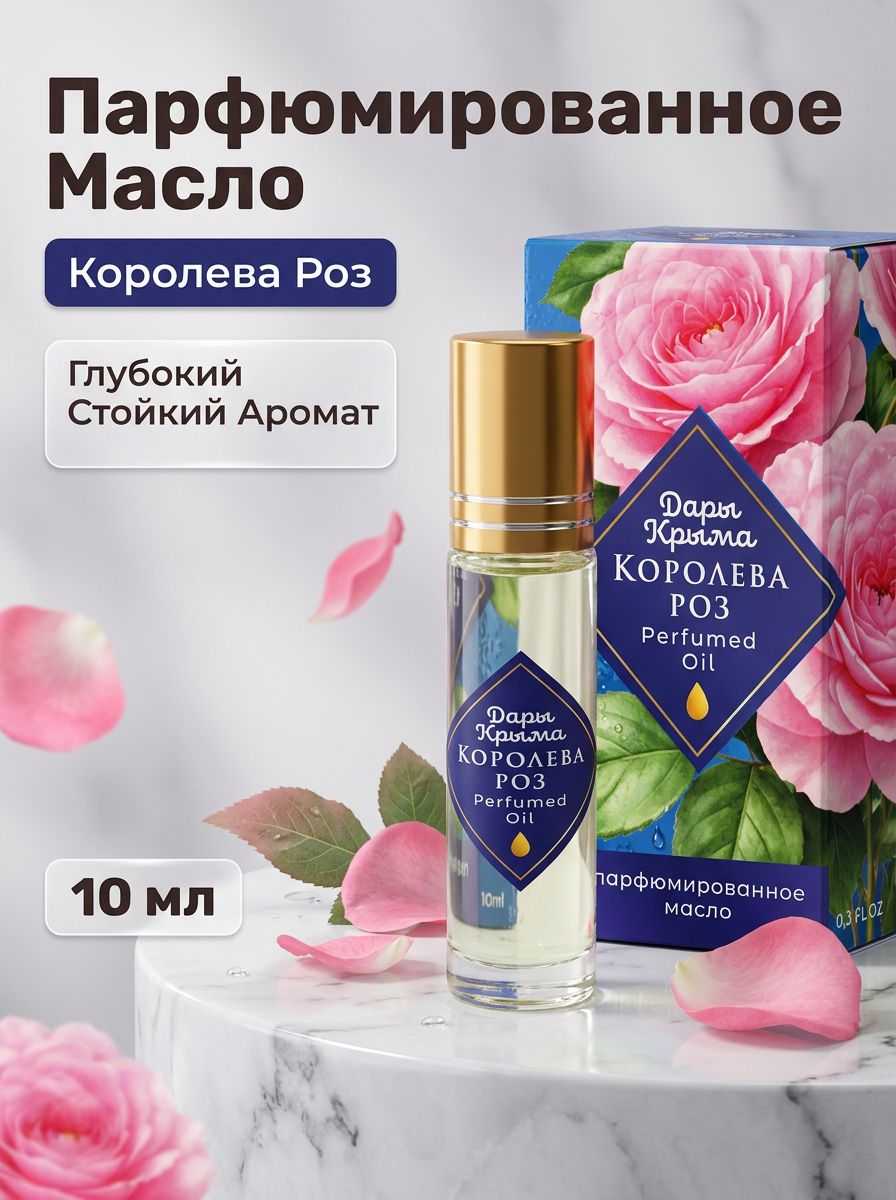 Парфюмированное масло для тела аромат розы и ладана 10 мл