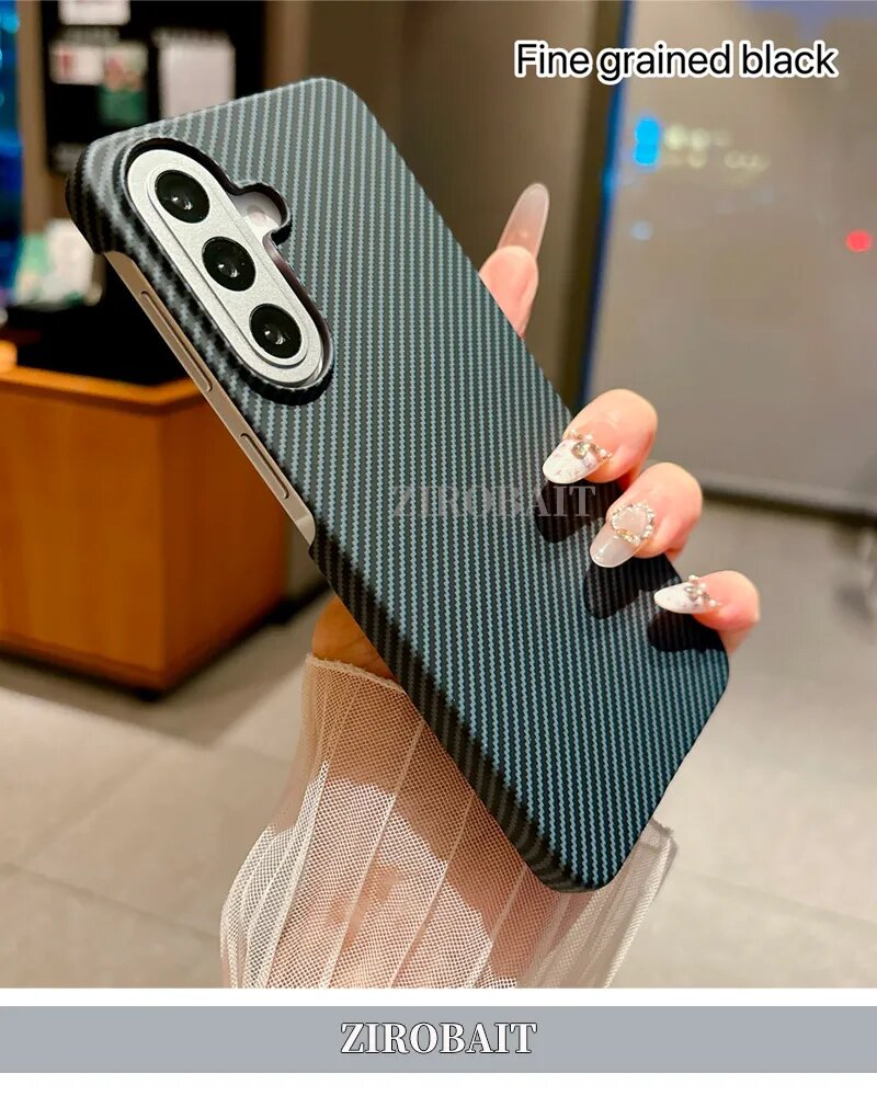Карбоновый чехол на Samsung Galaxy A55 противоударный тонкий / Самсунг Галакси А55 чехол силиконовый MagSafe