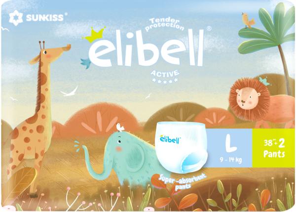 Подгузники-трусики Elibell Active р. L 9-14кг 40шт