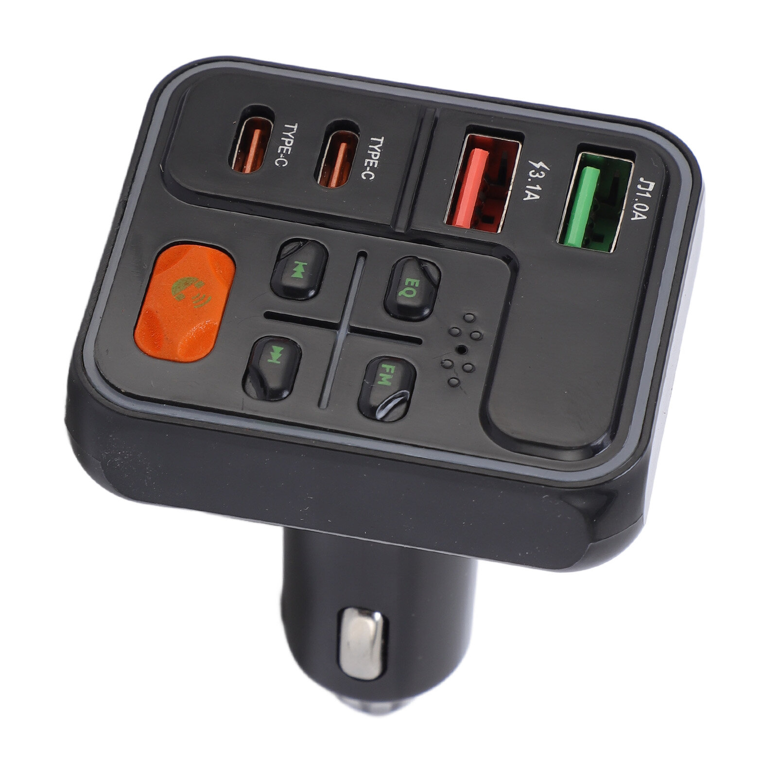 Автомобильный адаптер USB C Bluetooth MP3-плеер DC 12 В до 24 В Автомобильное зарядное устройство для телефона Быстрая зарядка Многофункциональный адаптер прикуривателя