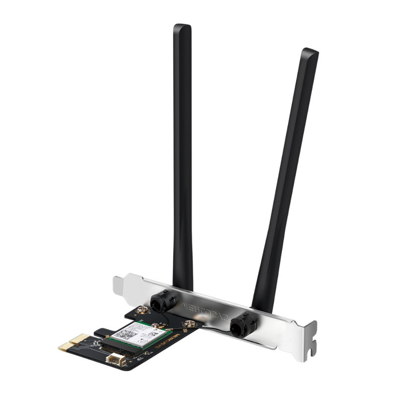 Wi-Fi адаптер Mercusys MA80XE PCI Express, Wi-Fi 6 и Bluetooth, внешние антенны MA80XE