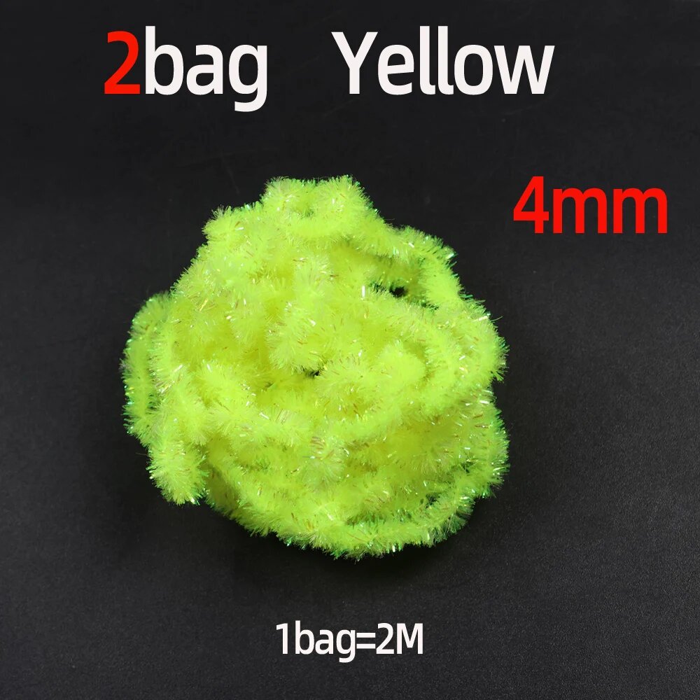 Bimoo Ледяной Дуб Шенилл 4мм/6мм для Мух Желтый, 4mm Yellow