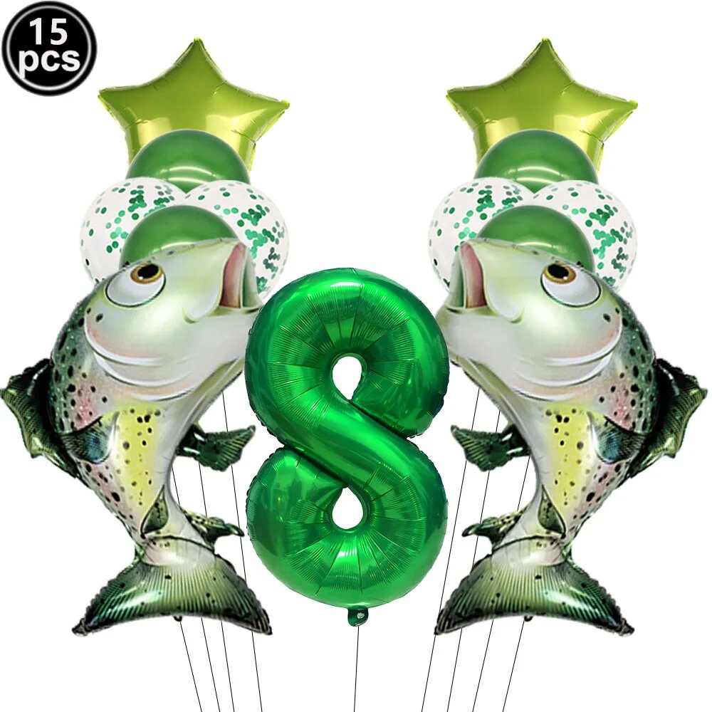 Фольгированный шар рыбалка 32 дюйма Number 8