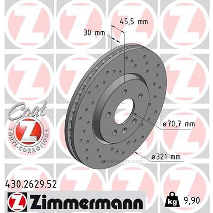 OTTO ZIMMERMANN 430262952 диск тормозной ! Sport перед. 321x30/46-5x115 \ Opel Astra J GTC/Cascada/Zafira Tourer C,
