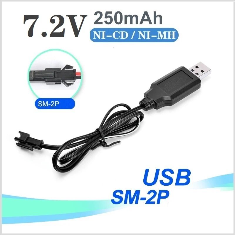 Зарядное USB 7.2V 250mAh SM-2P Ni-CD/Ni-MH, зеленое