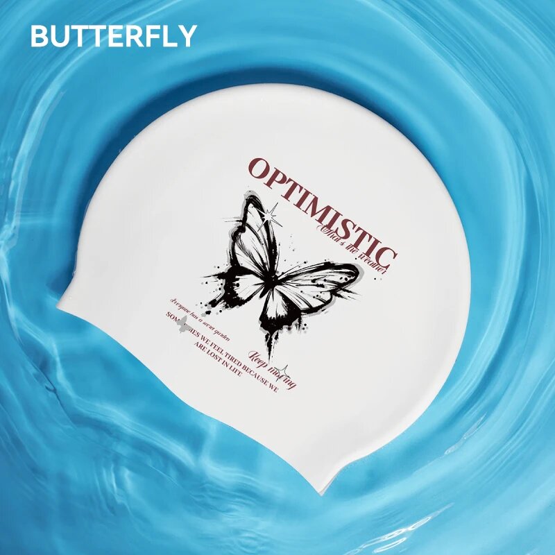 COPOZZ 3D силиконовая плавательная шапочка для взрослых Butterflies