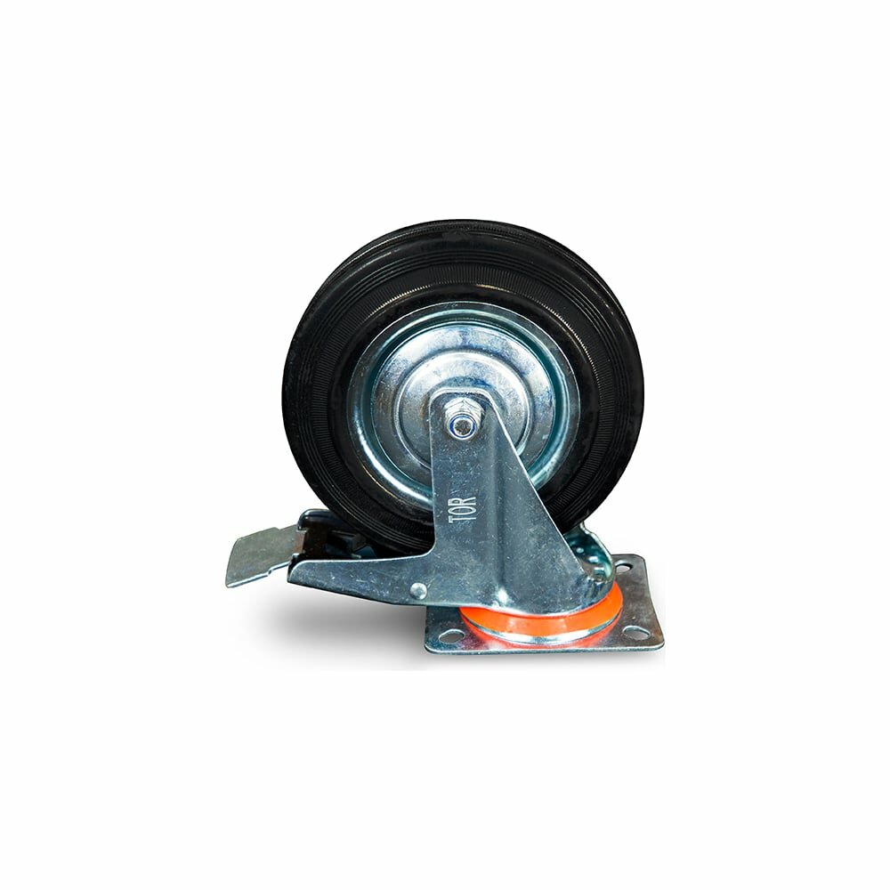 Колесо поворотное резина SCb 80 200 мм с томозом (N) TOR 1024202