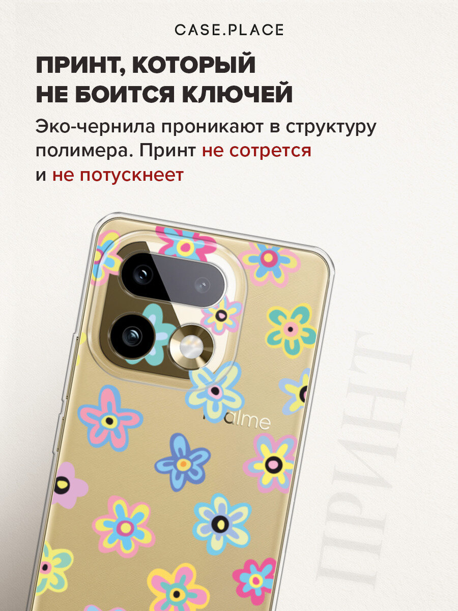 Чехол на Realme 16 Pro+ / Реалми 16 Про+ с принтом Летние цветочки — фото 1