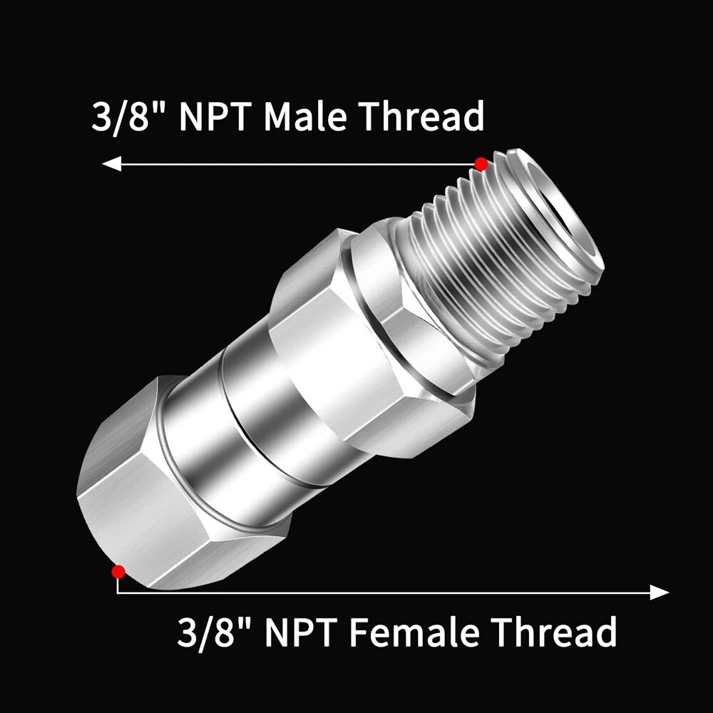 3/8" NPT Поворотный фитинг для мойки высокого давления