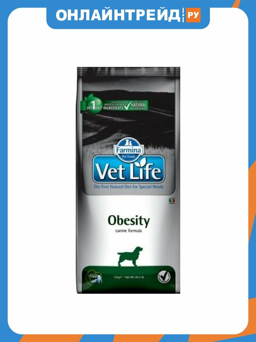 Корм сухой для собак Farmina Vet Life Obesity 12 кг