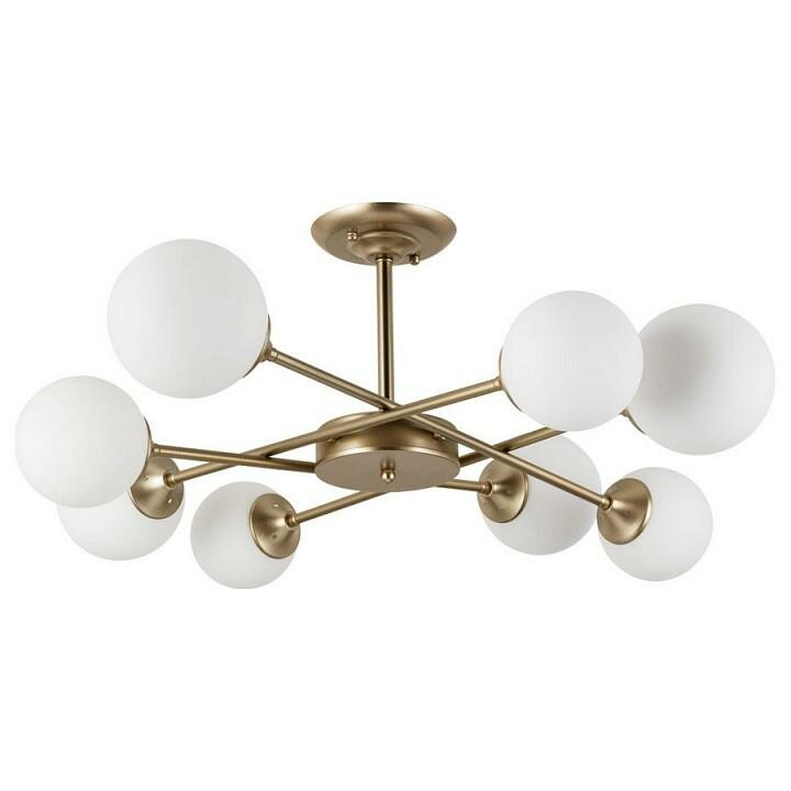 Люстра Arte Lamp Marco A2703PL-8SG цвет плафона подвески Белый, цвет арматуры Латунь
