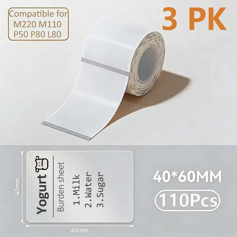 Этикетки 40x60мм для Phomemo M110, 3 рулона