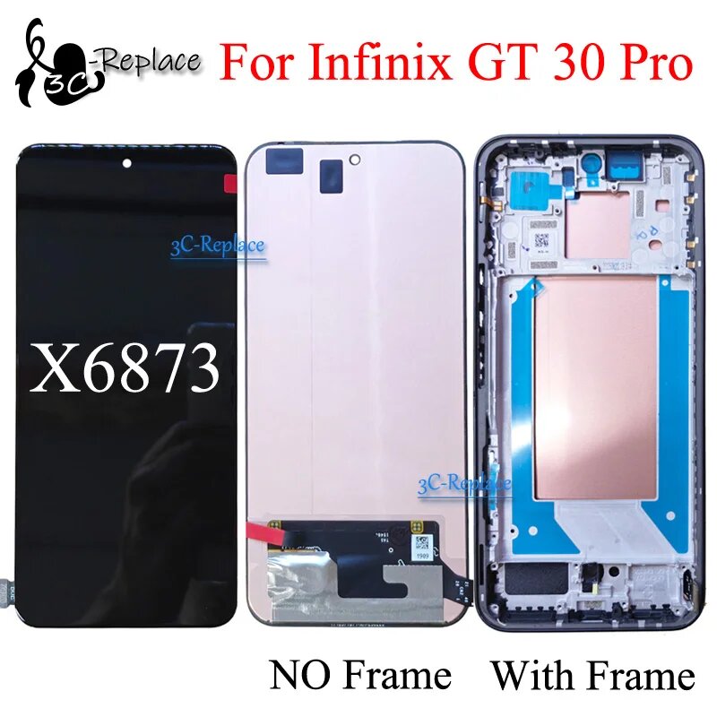 AMOLED/TFT 6,78-дюймовый дисплей для Infinix GT 30 Pro X6873, сенсорный экран, дигитайзер, панель в сборе, замена / с рамкой