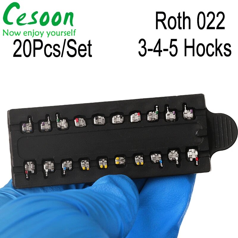 Металлические ортодонтические брекеты cesoon Mini Roth/MBT 022/018 345 Hook 20 Roth 022 Hooks 3-4-5