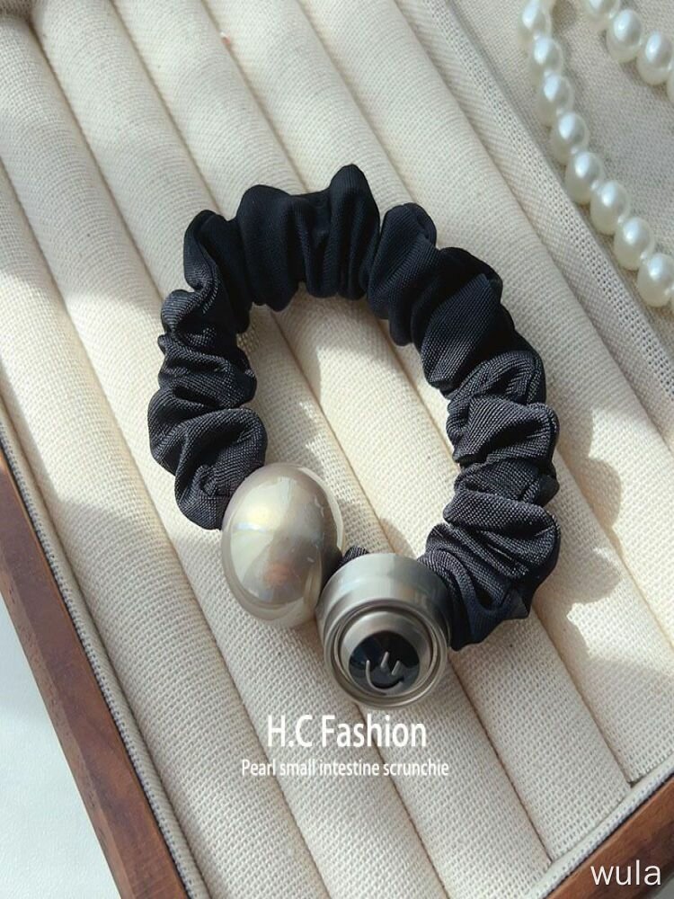 Бублик для волос HC Fashion, чёрный с жемчугом, 1 шт. для женщин, ежедневного использования