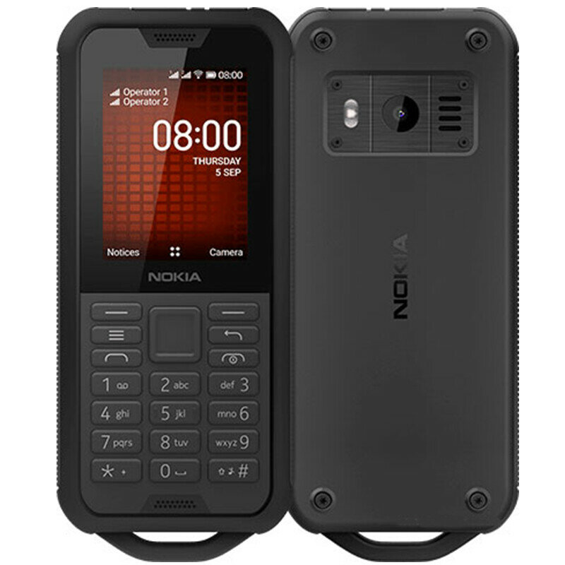 Оригинальный Nokia 800 Tough WIFI Unlocked LTE 4G GPS KaiOS SmartPhone 4GB 512MB RAM Dual SIM Черный