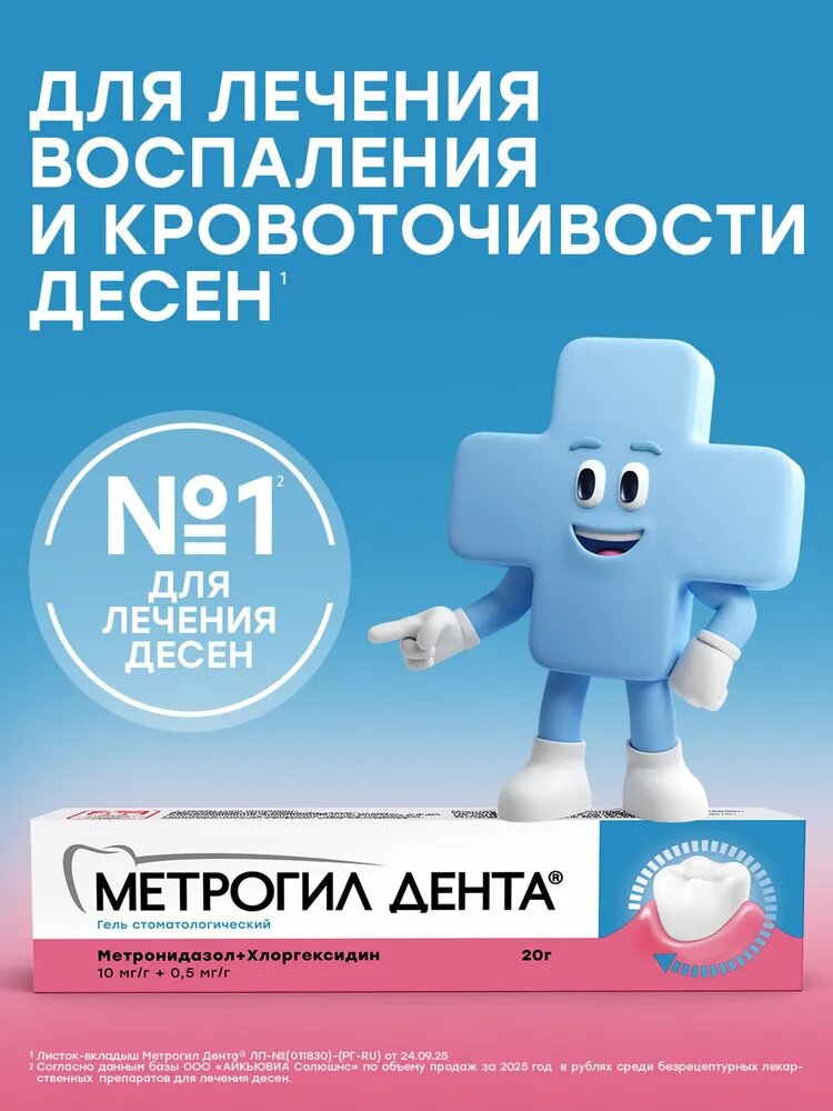 Метрогил Дента® гель для десен стоматологический 20г №1
