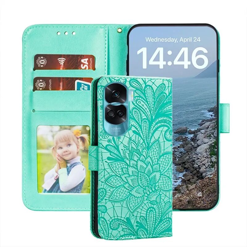 Чехол на Honor 90 Lite CRT-NX1 чехол книжка для Хонор 90 Лайт кожаный кошелек женская мода