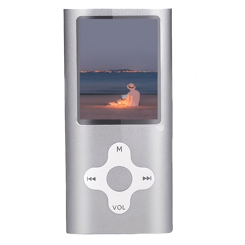 Новый MP3-плеер с качественными проводными наушниками, 1.8-дюймовый LED-экран, поддержка видео, записи и электронных книг, серебристый цвет (без карты памяти)