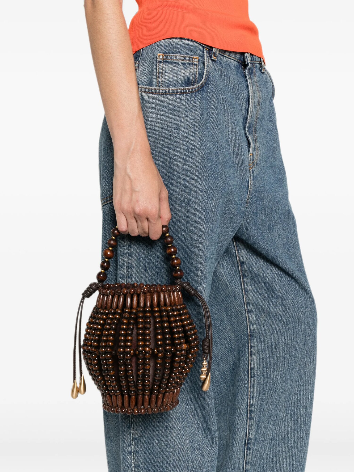 Сумка Cult Gaia Lanterna beaded top-bucket bag — фото 1