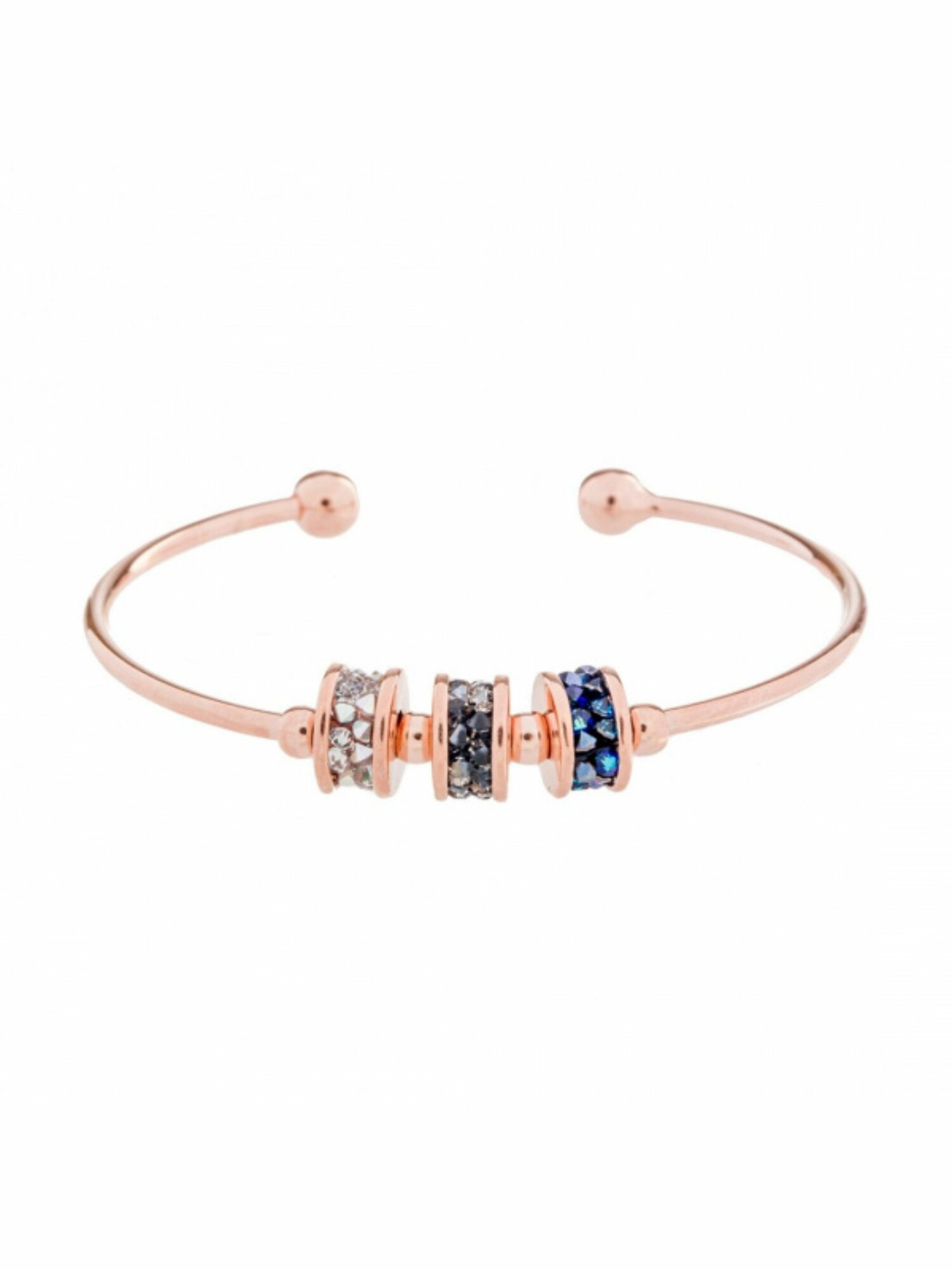 Незамкнутый браслет, стразы, кристаллы Swarovski