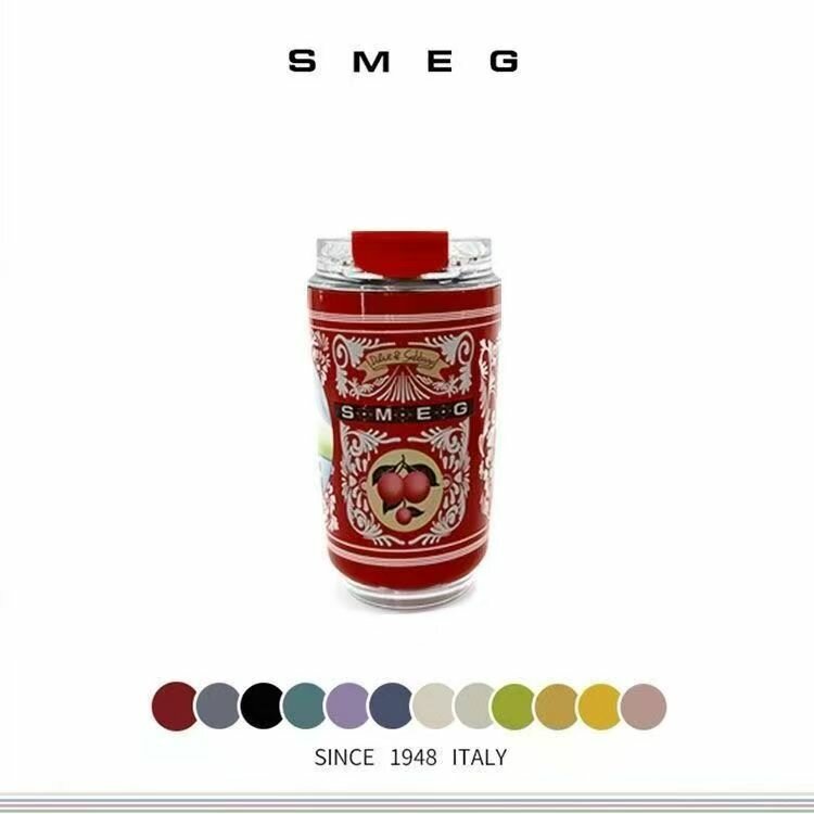 Термокружка Smeg Dolce, нержавеющая сталь, красный, мытье в посудомойке