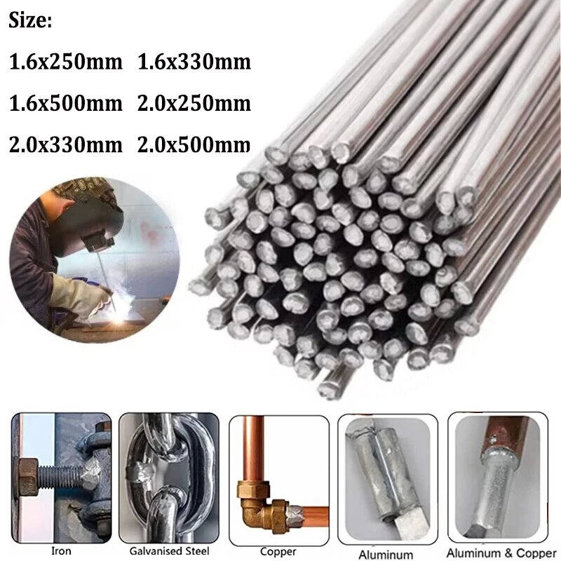 Сварочные стержни алюминиевые 1,6/2 мм 250/330/500 мм 30pcs, 2.0x330mm