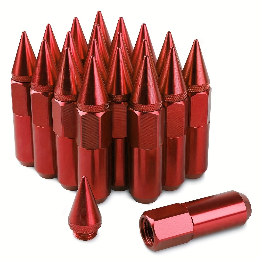 Гайки колесные шестигранные кованые М12х1.5, 20 шт, красные