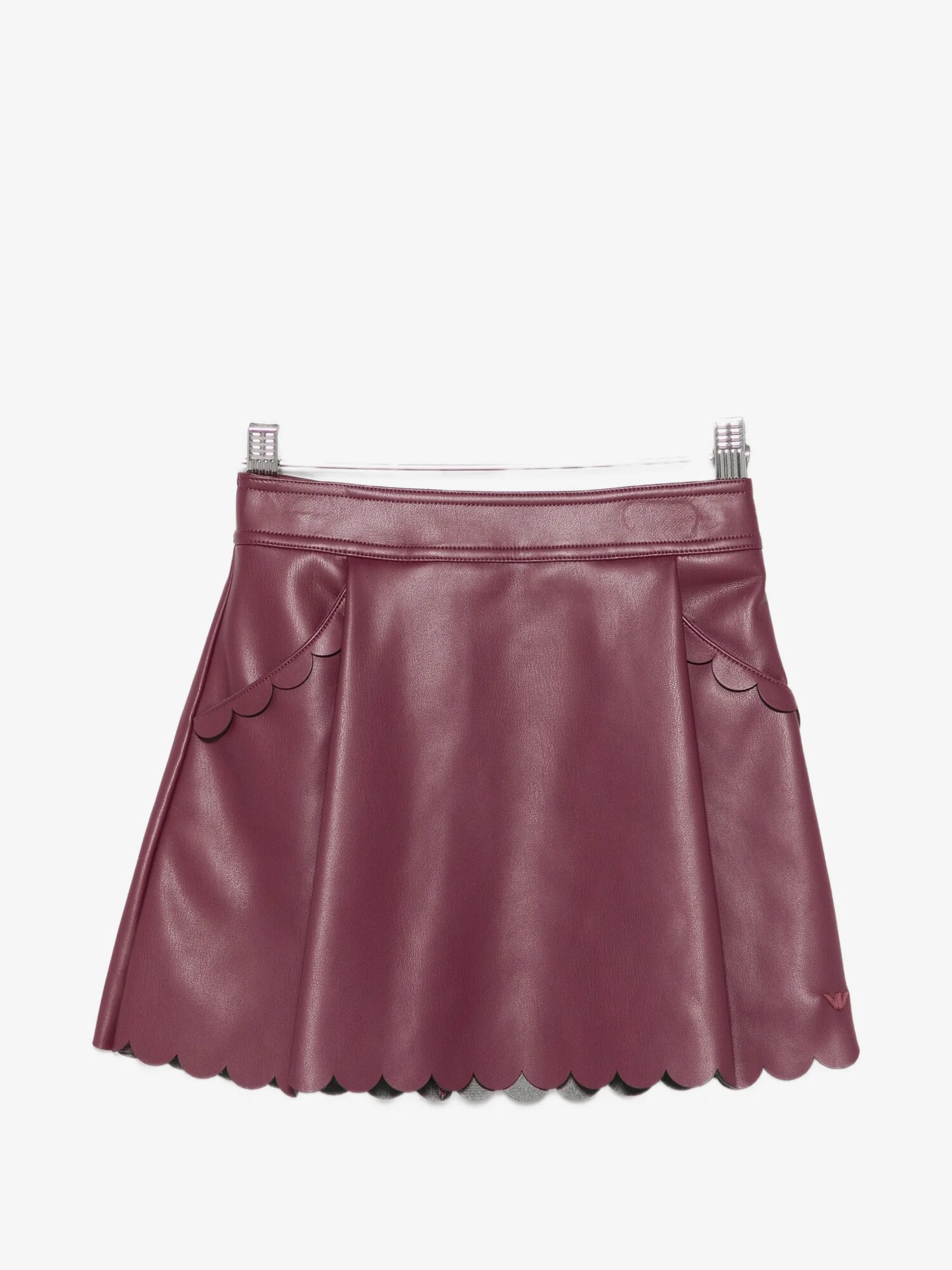 Юбка Scalloped-edge faux-leather skirt