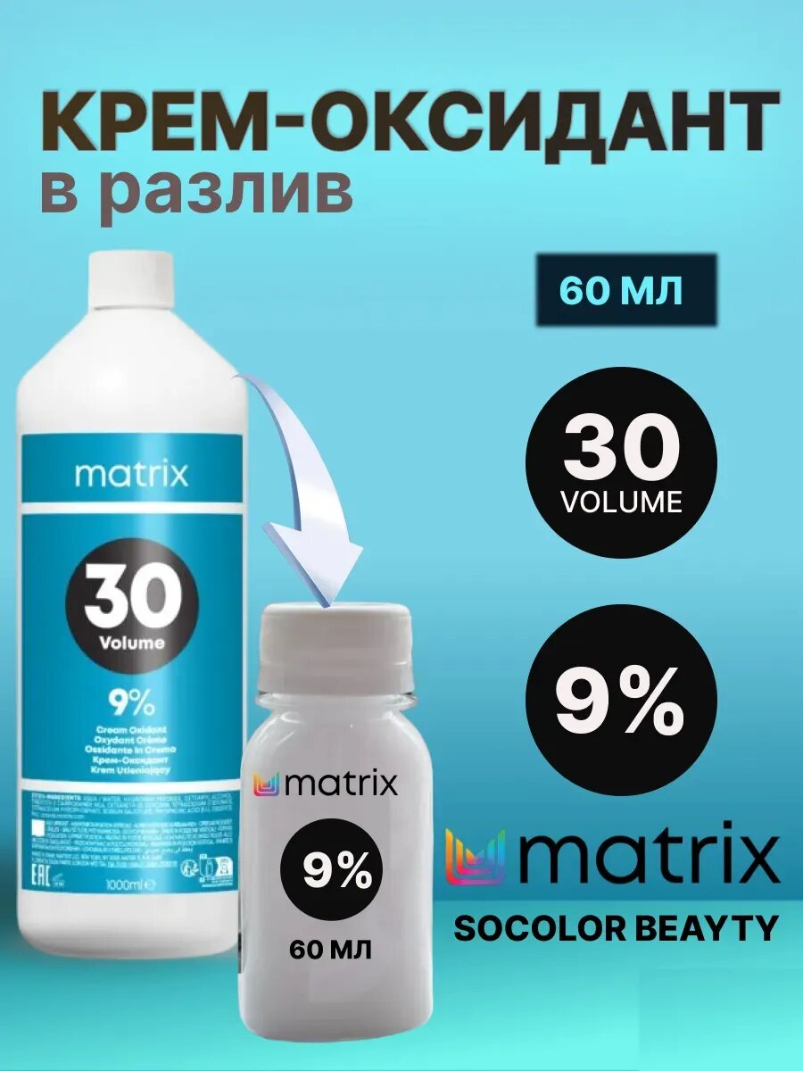 Крем-оксидант 30vol 9% SoColor, в разлив 60 мл