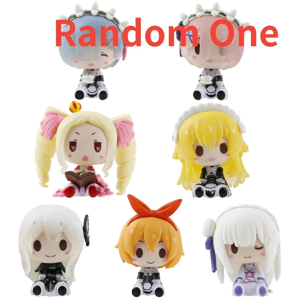 Фигурка Эмилии И Рам Из Аниме Re: Zero, 1 Дюйм, Милая ПВХ-модель, Декоративное Украшение Для Стола, Симпатичная Фигурка Беатрис