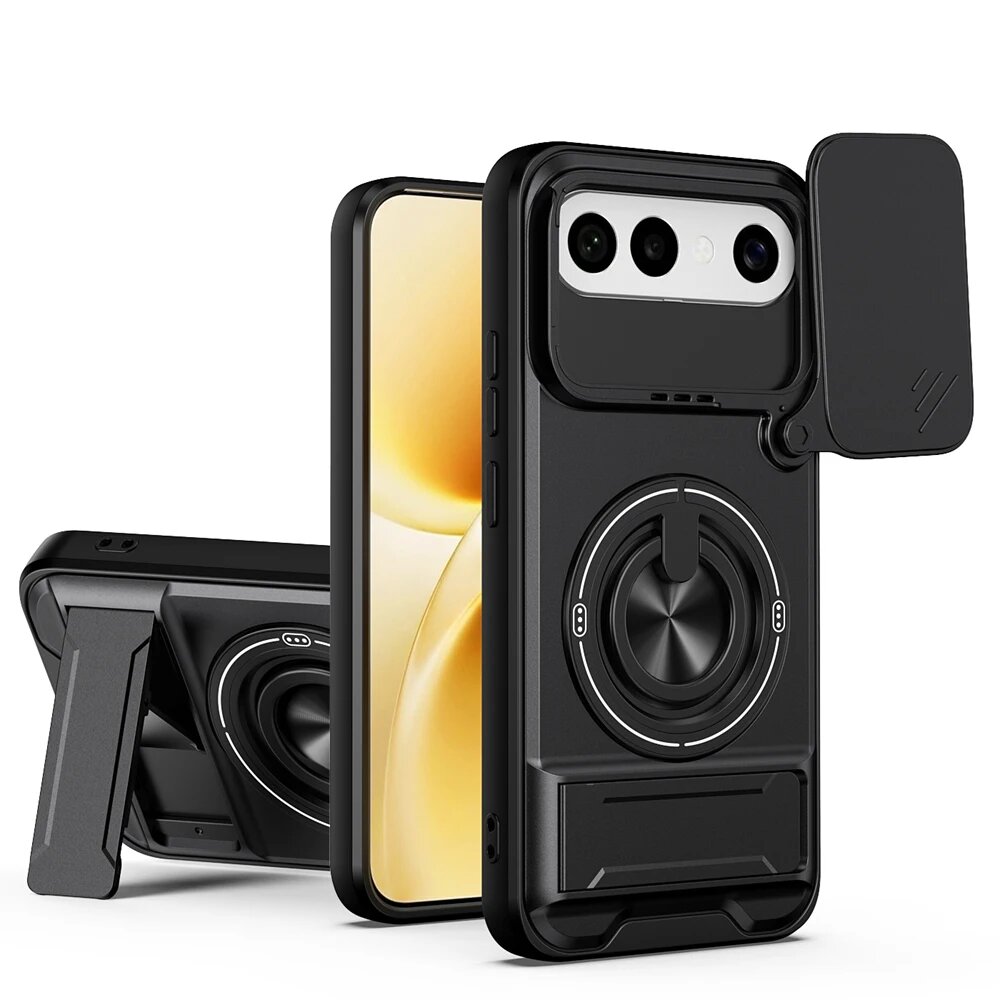 Черный противоударный чехол KEYSION для VIVO X300 FE с кольцом