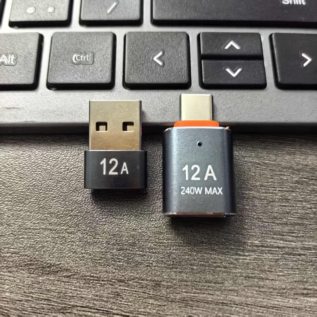 Переходник Type-C на USB и USB на Type-C, 12А, поддержка OTG, зарядка и передача данных, серый
