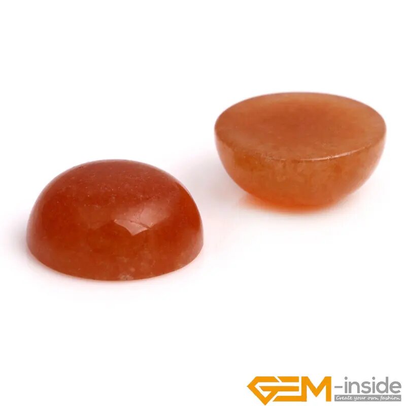 Бусины кабошоны GEM-inside разноцветные 4-12 мм 5 шт. Оранжевый, 8mm, Orange Aventurine